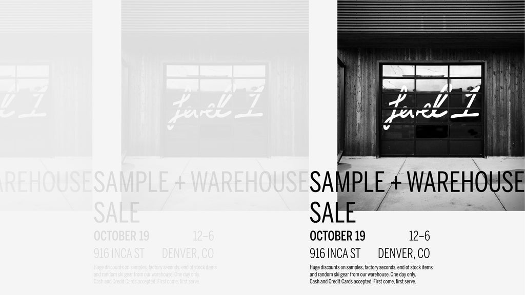 Sample + Warehouse Sale – Level 1