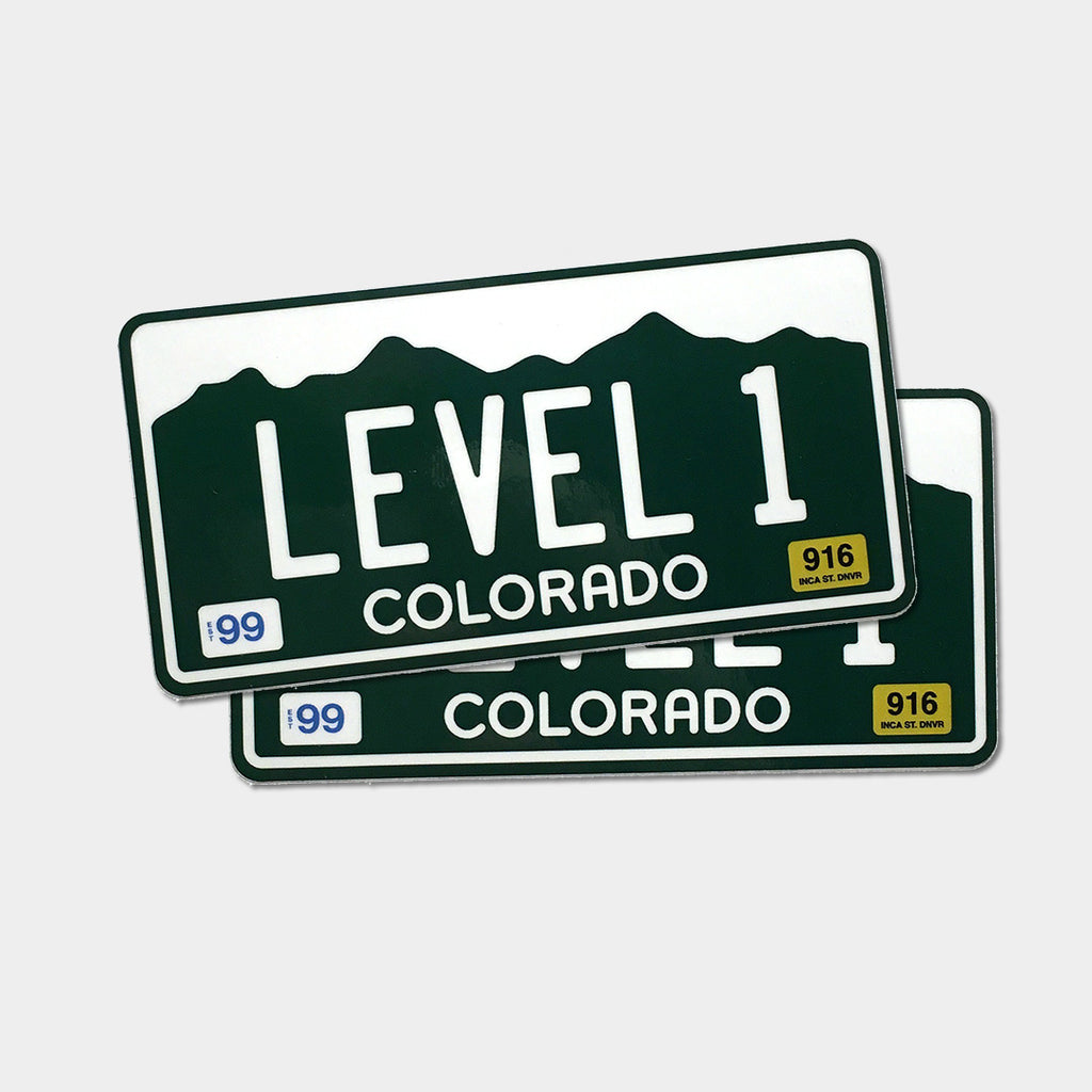 License Plate Stickers (2) – Level 1